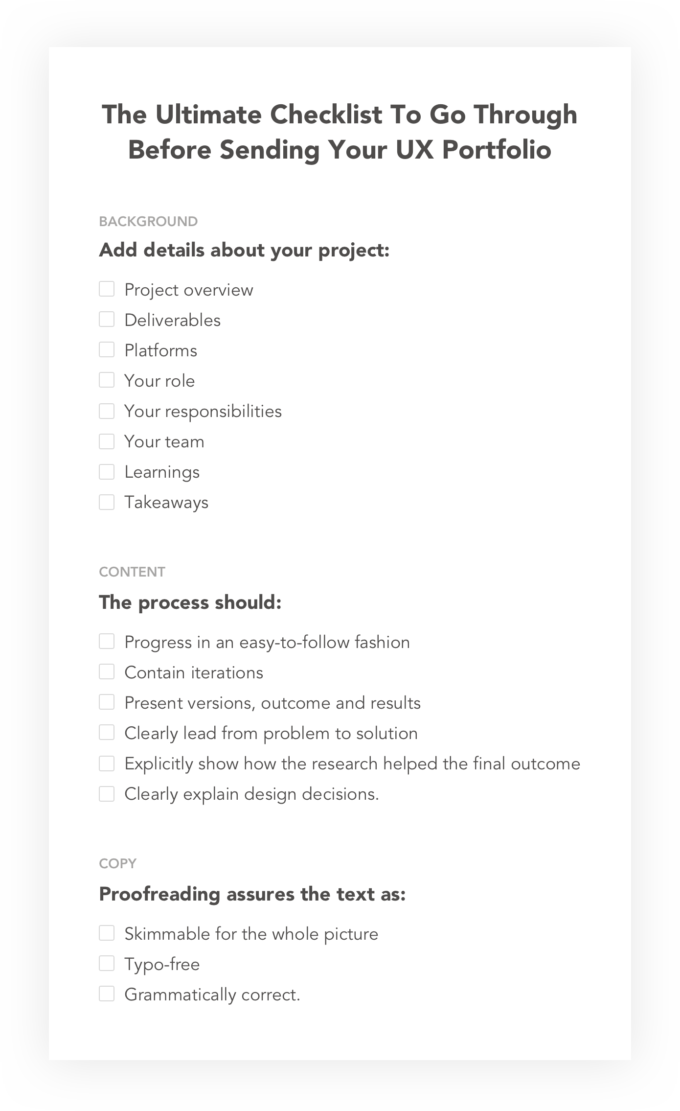 The Ultimate Checklist To Go Through Before Sending Your UX Portfolio