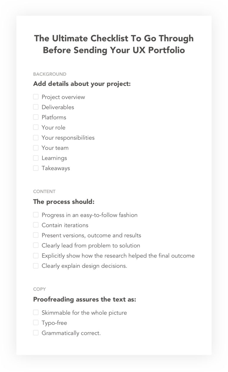 The Ultimate Checklist To Go Through Before Sending Your UX Portfolio
