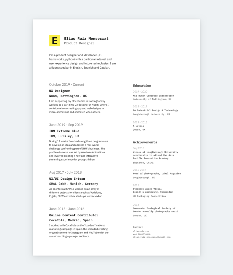 17 Brilliant Product Designer Resume Examples and a Guide for Yours ...