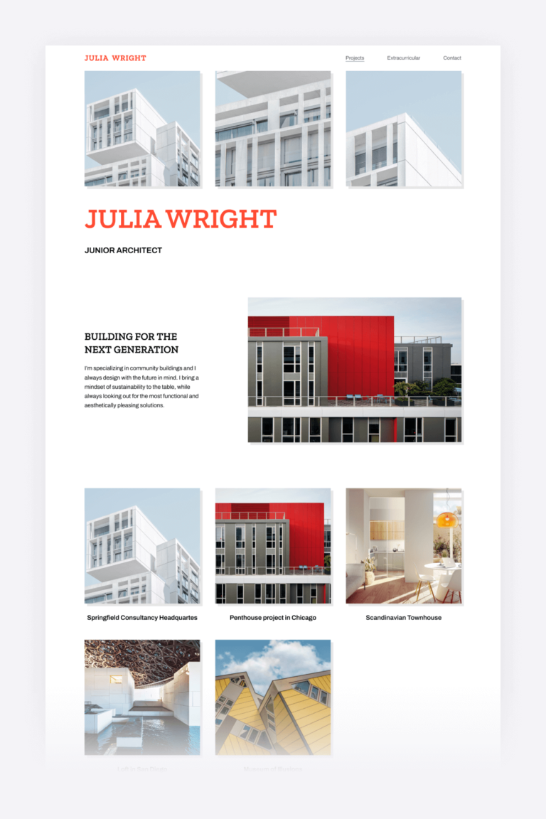 Free Architecture Portfolio Template Examples | Blog | Archifolio