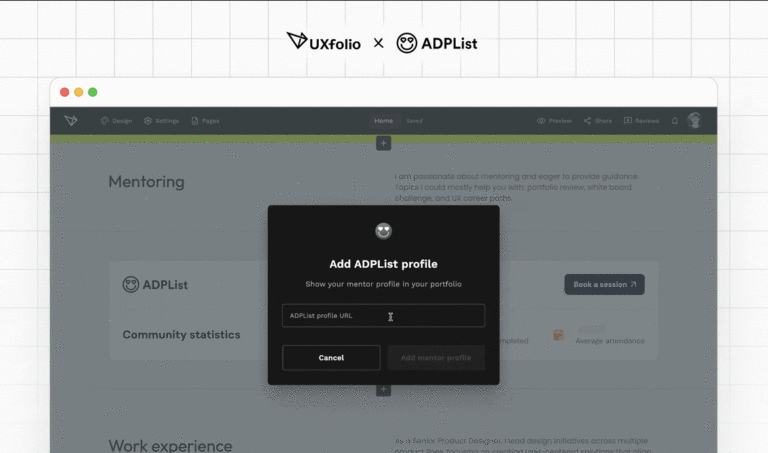 UXfolio partners with ADPList - UXfolio blog