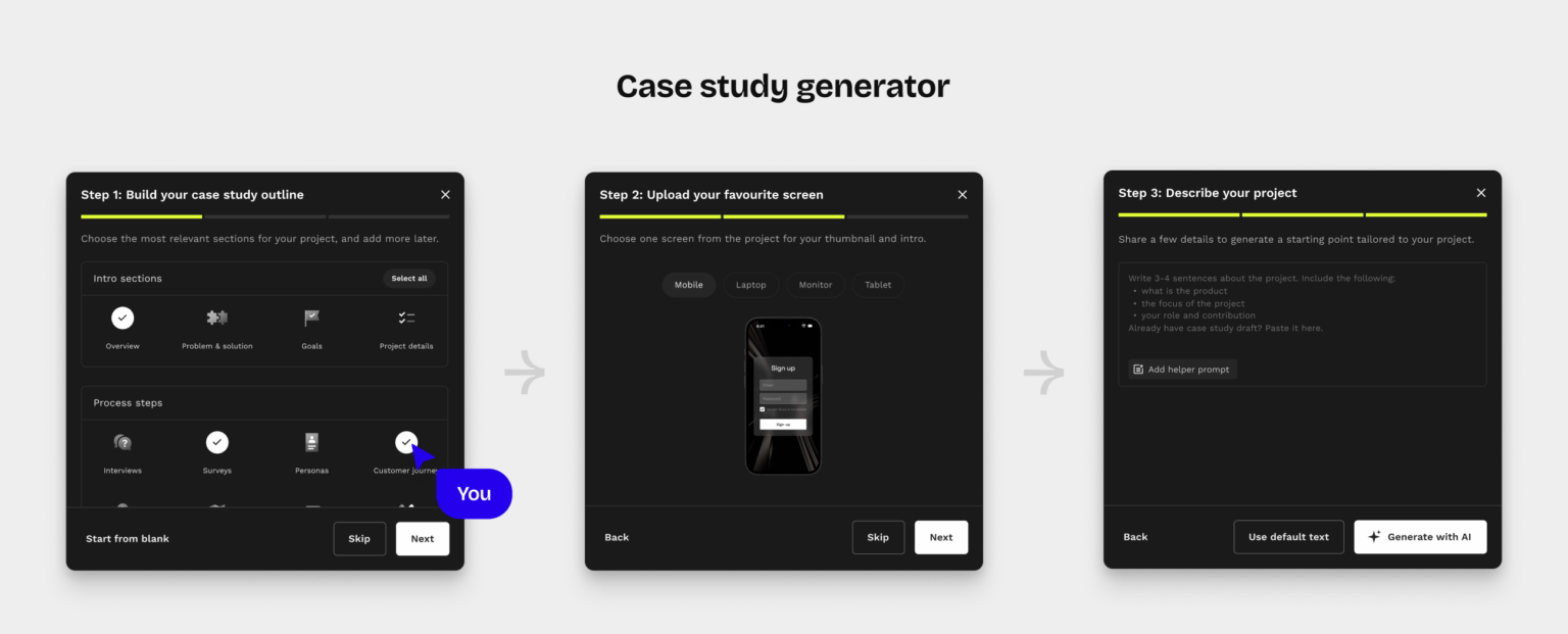 How AI case study generator helps you build a hireable UX portfolio